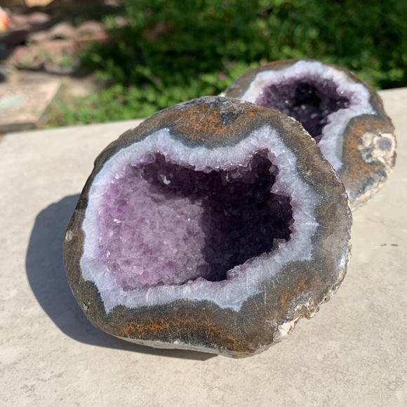 Accents | Amethyst Geode Hand Cut And Hand Smooth | Poshmark